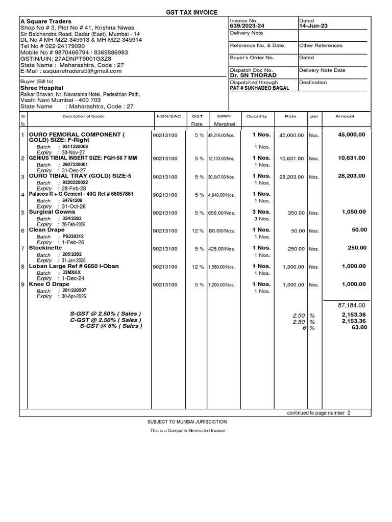 GST Tax Invoice: Expiry: 30-Nov-27 | PDF | Taxes | Invoice