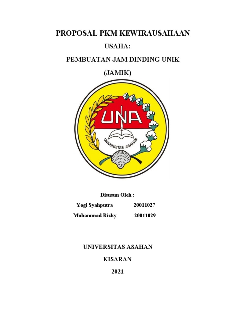 Proposal PKM Kewirausahaan: Usaha: Pembuatan Jam Dinding Unik (Jamik) | PDF | Bisnis | Seni