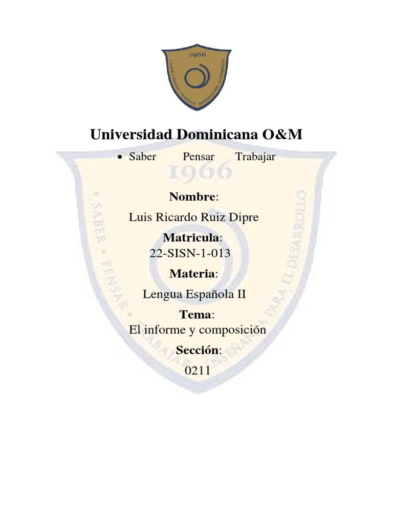Lengua Española LL, El Informe y Composicion | PDF | Palabra | Cognición