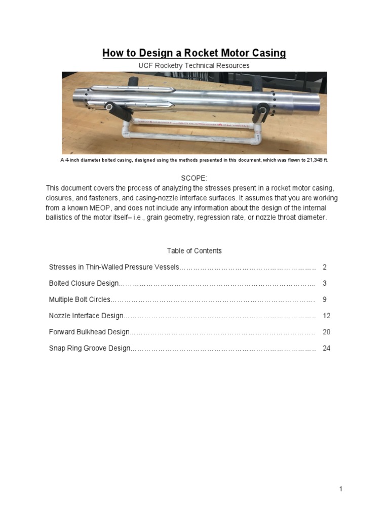 Rocket Motor Casing Design Guide | PDF | Technology & Engineering ...