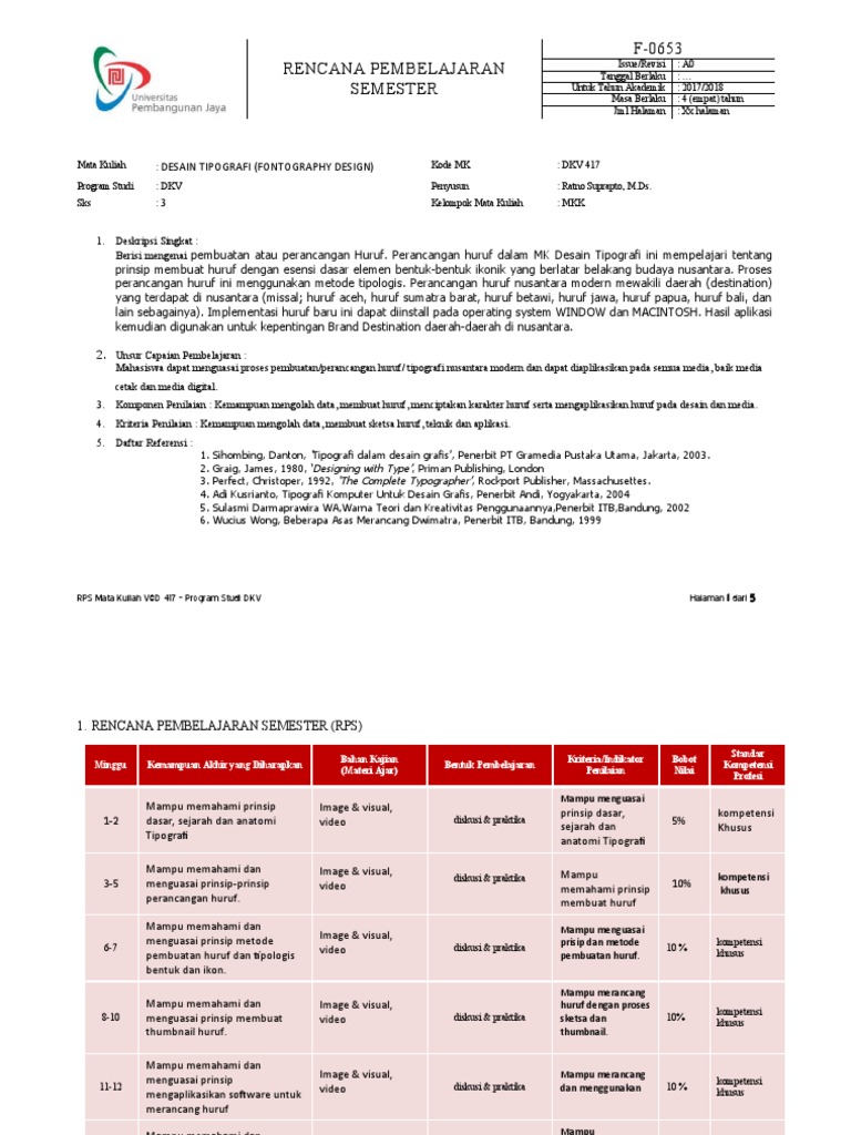 Rps DKV 417 Desain Tipografi Fontography Design | PDF