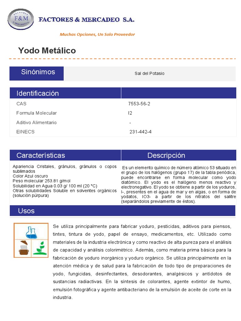 Yodo Metalico Pdf Yodo Agua