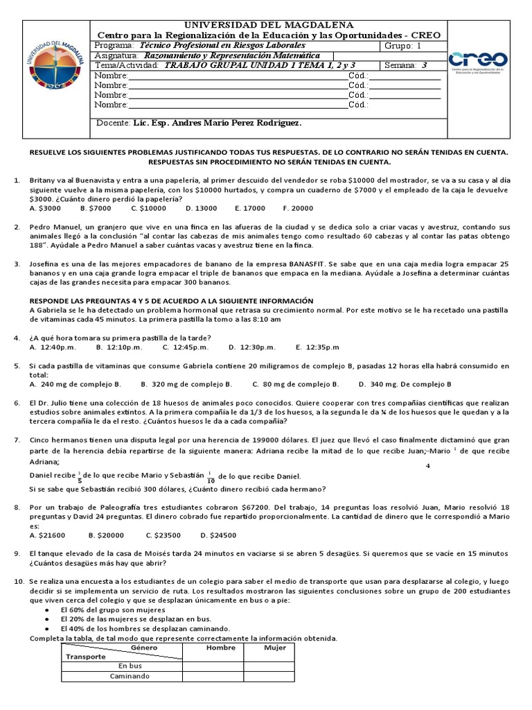 Trabajo Grupal Unidad 1 Tema 1 2 y 3 | PDF