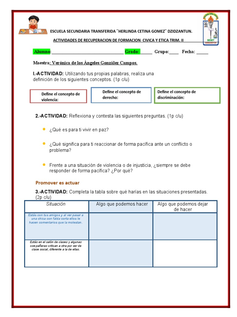 Acts, de Recup. Trim 2 FCE.3° Hcg. | PDF