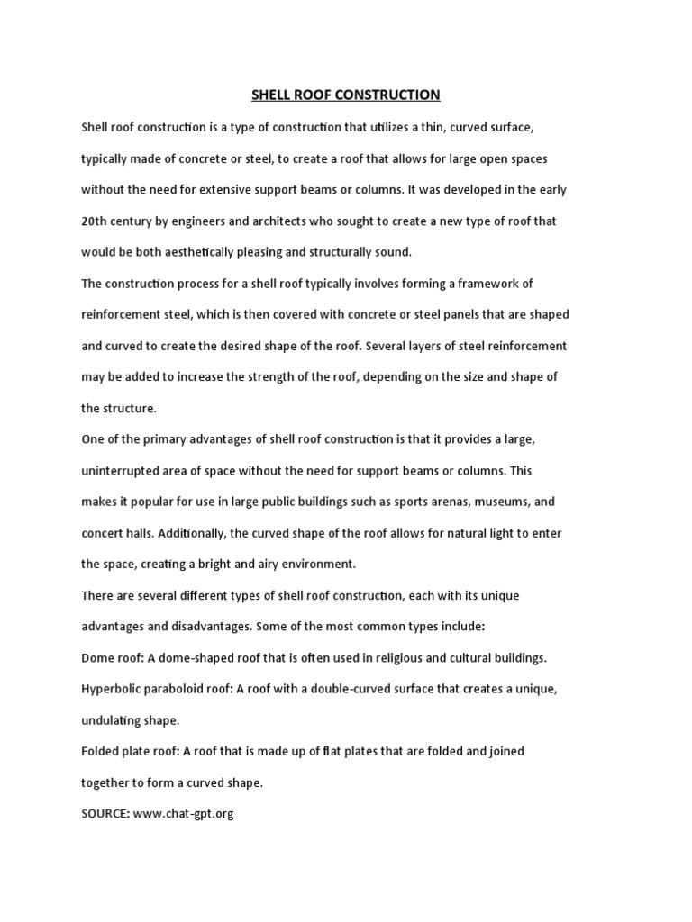 Shell Roof Cons | PDF | Roof | Beam (Structure)