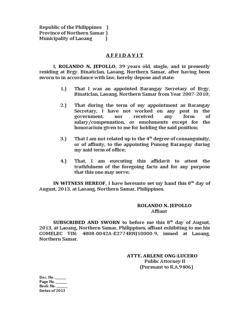 Affidavit of Eligibility | PDF