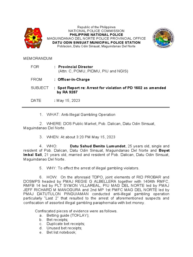 Spot Report re PD 1602 | PDF