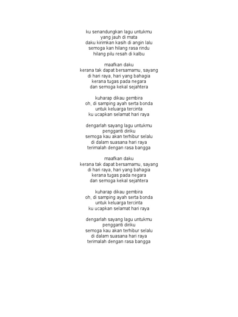 Lirik Lagu Raya | PDF | Seni | Puisi