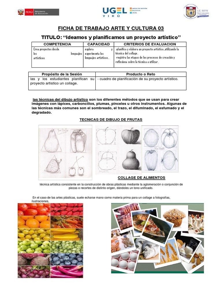 Ficha de Trabajo Arte y Cultura 03 Eda 2 | PDF | Dibujo | Collage