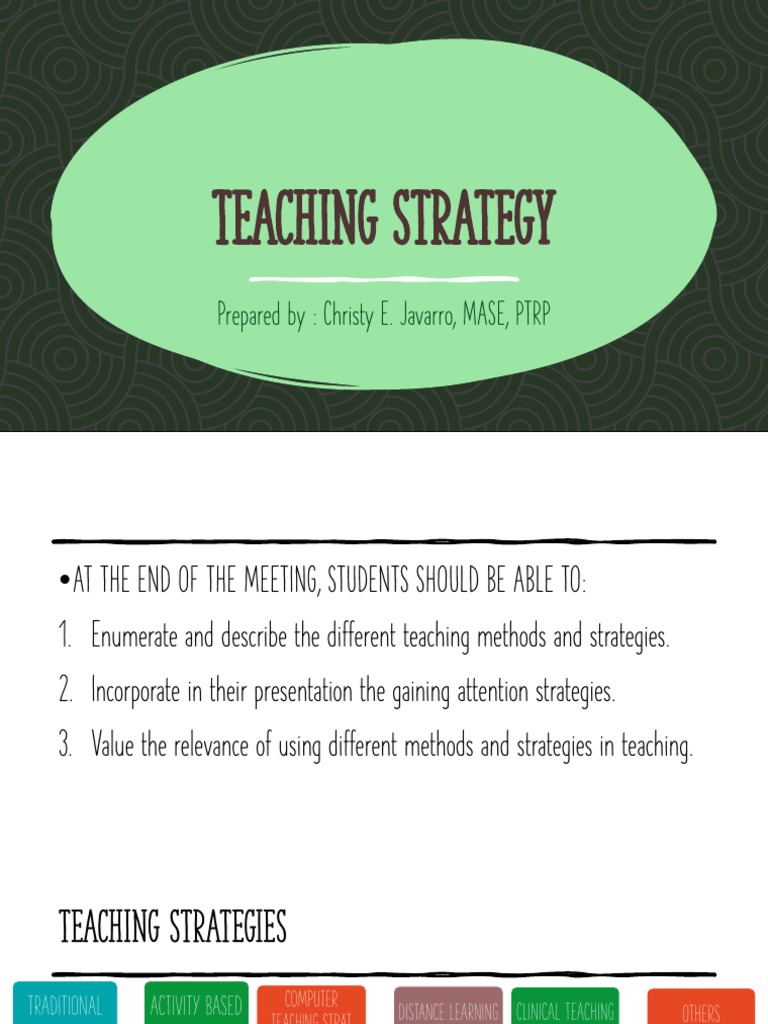 Lesson 3 - TEACHING STRATEGY | PDF | Career & Growth | Art