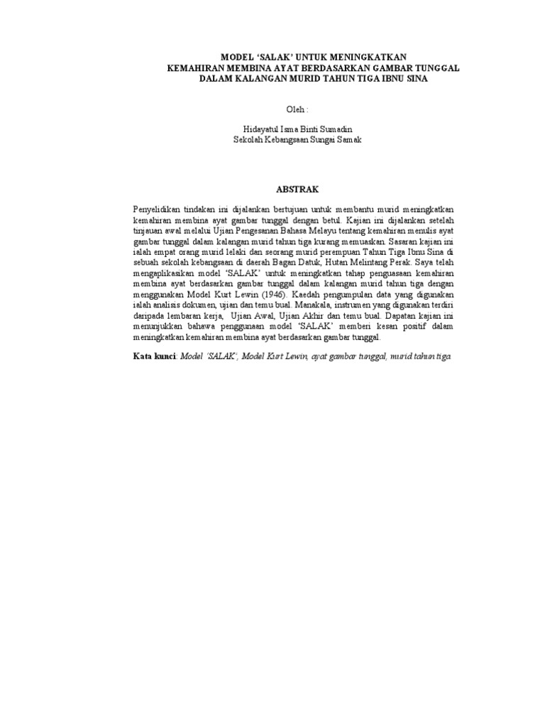 Hidayatul Isma BT Sumadin (SK SG Samak) | PDF