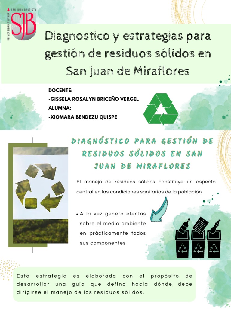 _Elaborar diagnóstico y estrategias para gestión de residuos sólidos SJM | PDF | Residuos ...