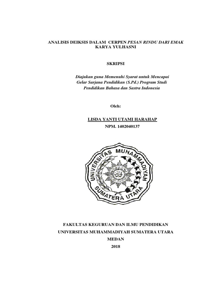 Skripsi Deiksis | PDF | Seni