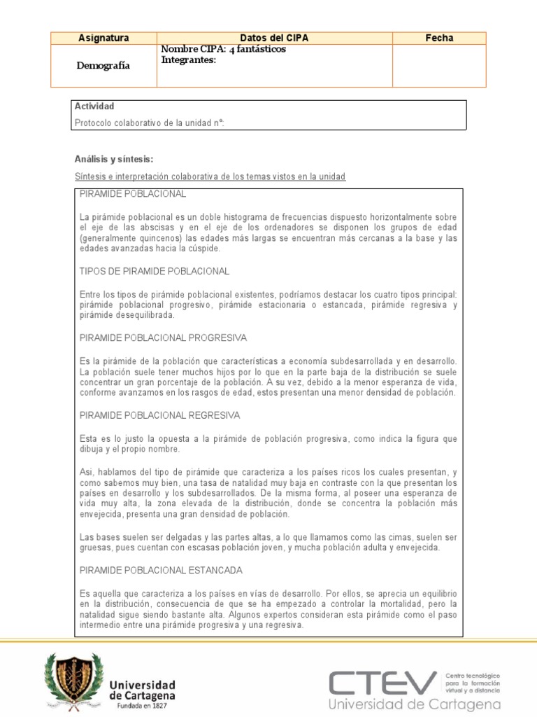 Plantilla Protocolo Colaborativo (2) Demografia | PDF | Población | Ciencias sociales ambientales