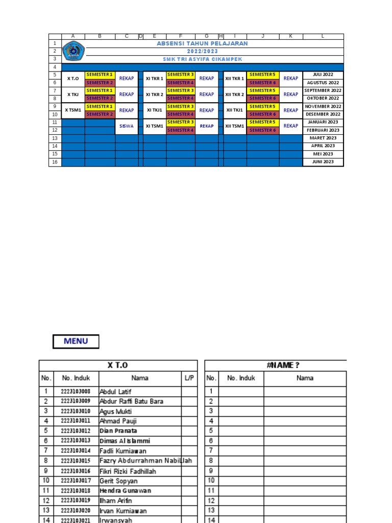REKAP - ABSEN - 2223 Jan Feb | PDF