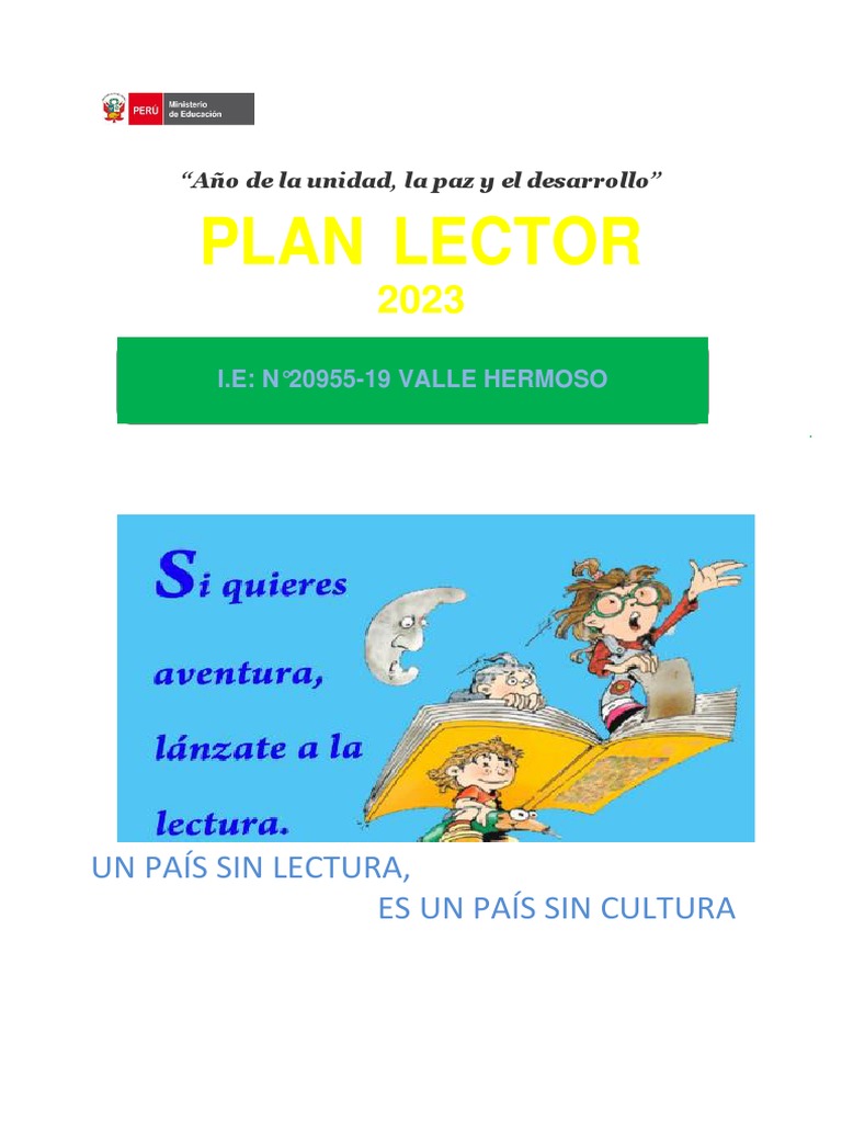 PLAN LECTOR 2023 Valle Hermoso | PDF | Educación primaria | Comprensión lectora