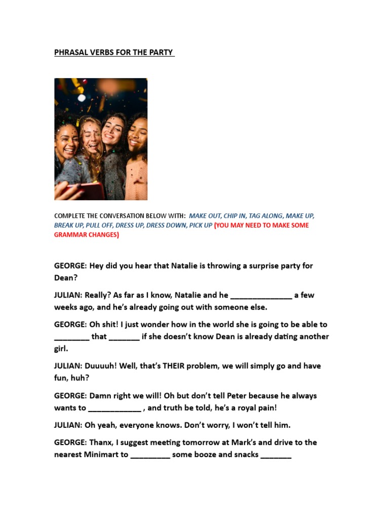 Phrasal Verbs For The Party | PDF