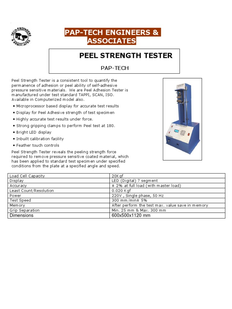 Peel Strength (Release) Tester | PDF