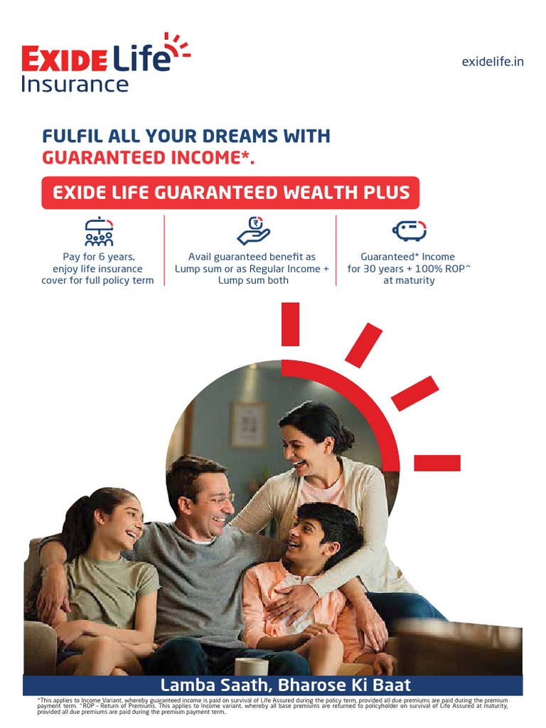 Exide Life Guaranteed Wealth Plus Flier 1 | PDF | Insurance | Life ...