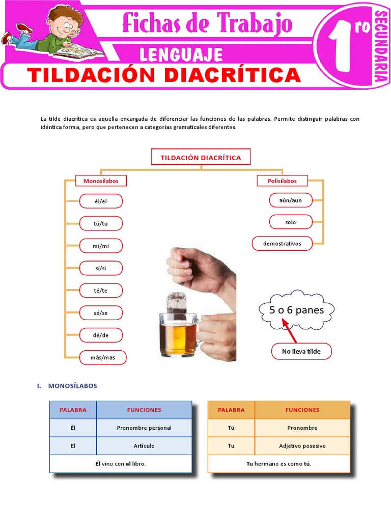 Tilde Diacrítica en Monosílabos | PDF | Palabra | Adverbio