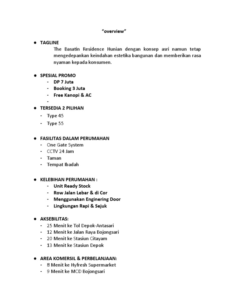 Hunian Nyaman di The Basatin Residence | PDF