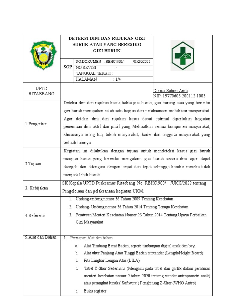 Sop Deteksi Dini Dan Rujukan Gibur | PDF | Pengembangan Diri