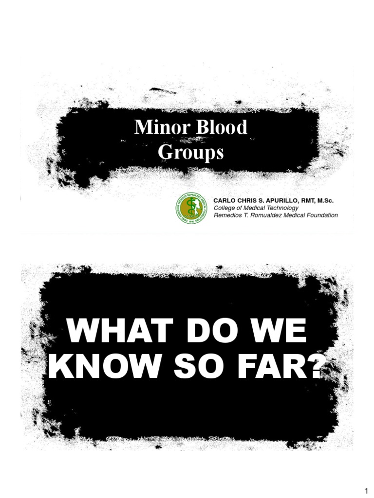 Overview of Minor Blood Groups | PDF | Blood Type | Hematology