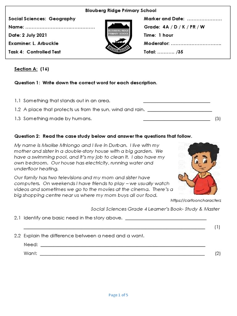 Grade-4-Geography-Mid-Year-Examination | PDF