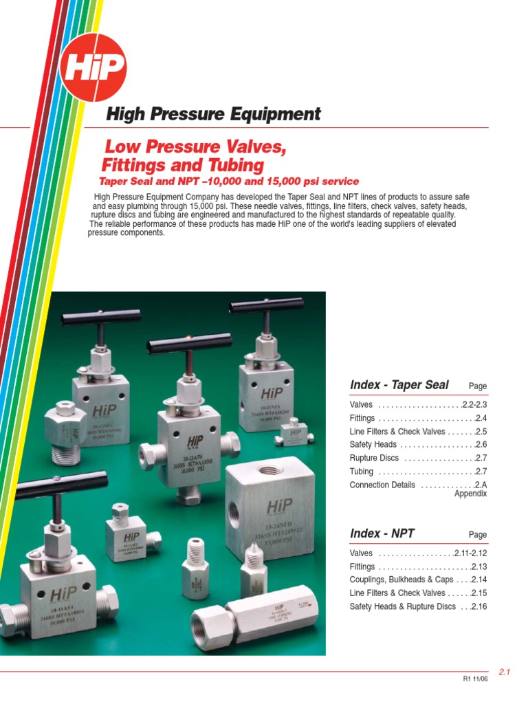 High Pressure Taper Seal Fittings | PDF | Technology & Engineering ...