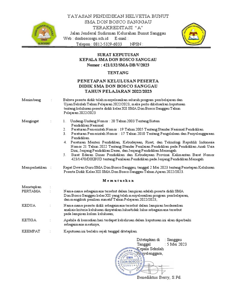 SURAT-KEPUTUSAN-KELULUSAN-KELAS-XII-TAHUN-2022-223 | PDF