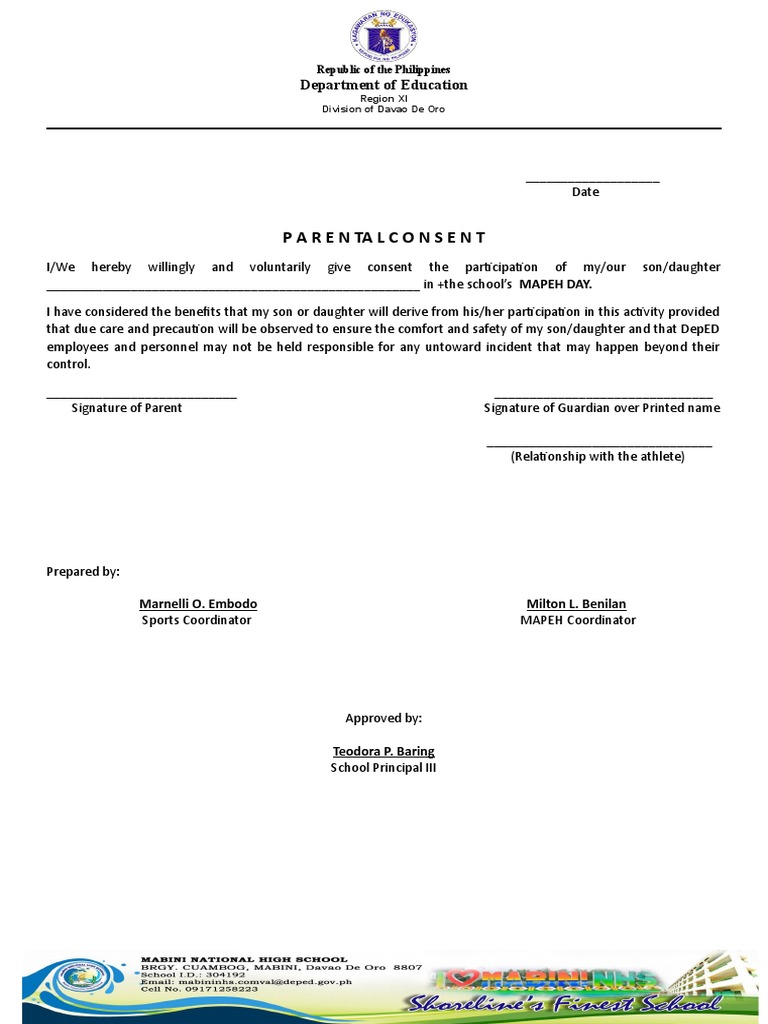 Parents Consent Intrams 2023 | PDF