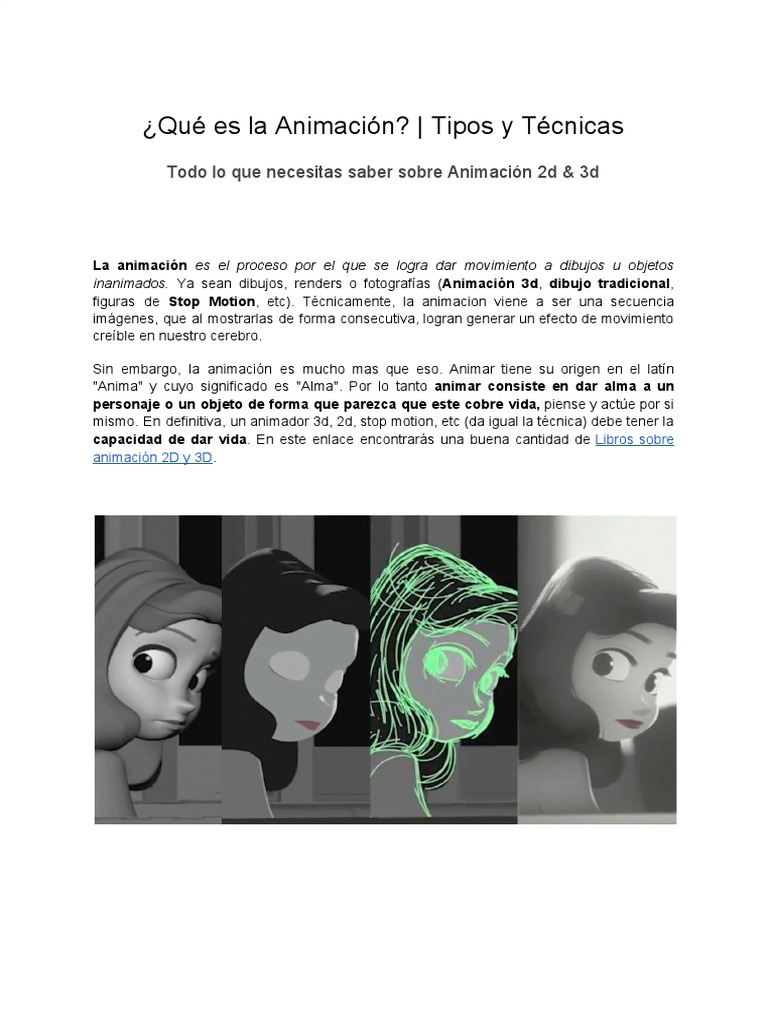 ¿Qué Es La Animación - Tipos y Técnicas | PDF | Animación | Gráficos de ...