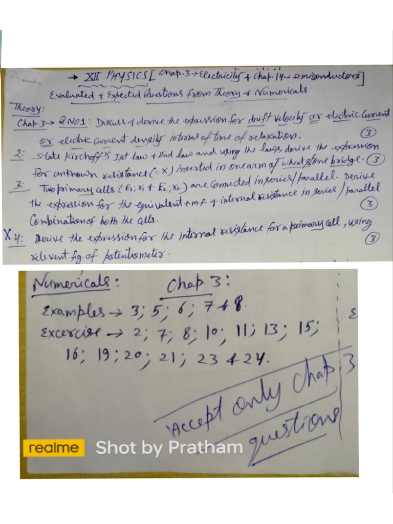 Holiday Homework Questions (Physics) | PDF