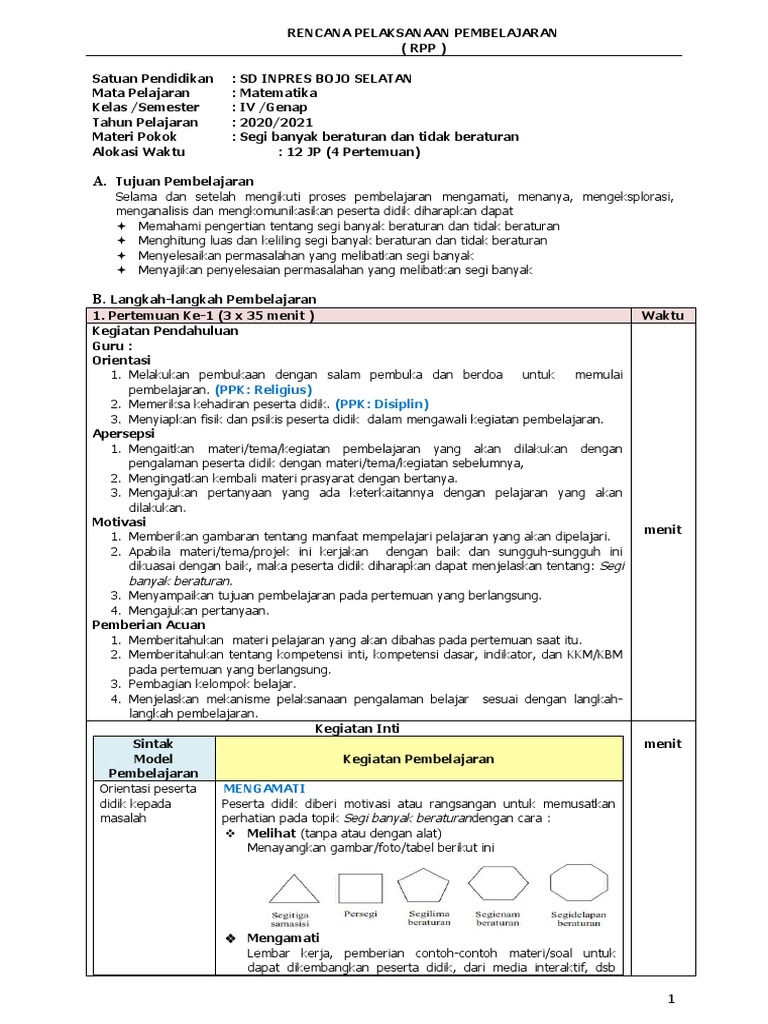 RPP 8 Segi Banyak | PDF