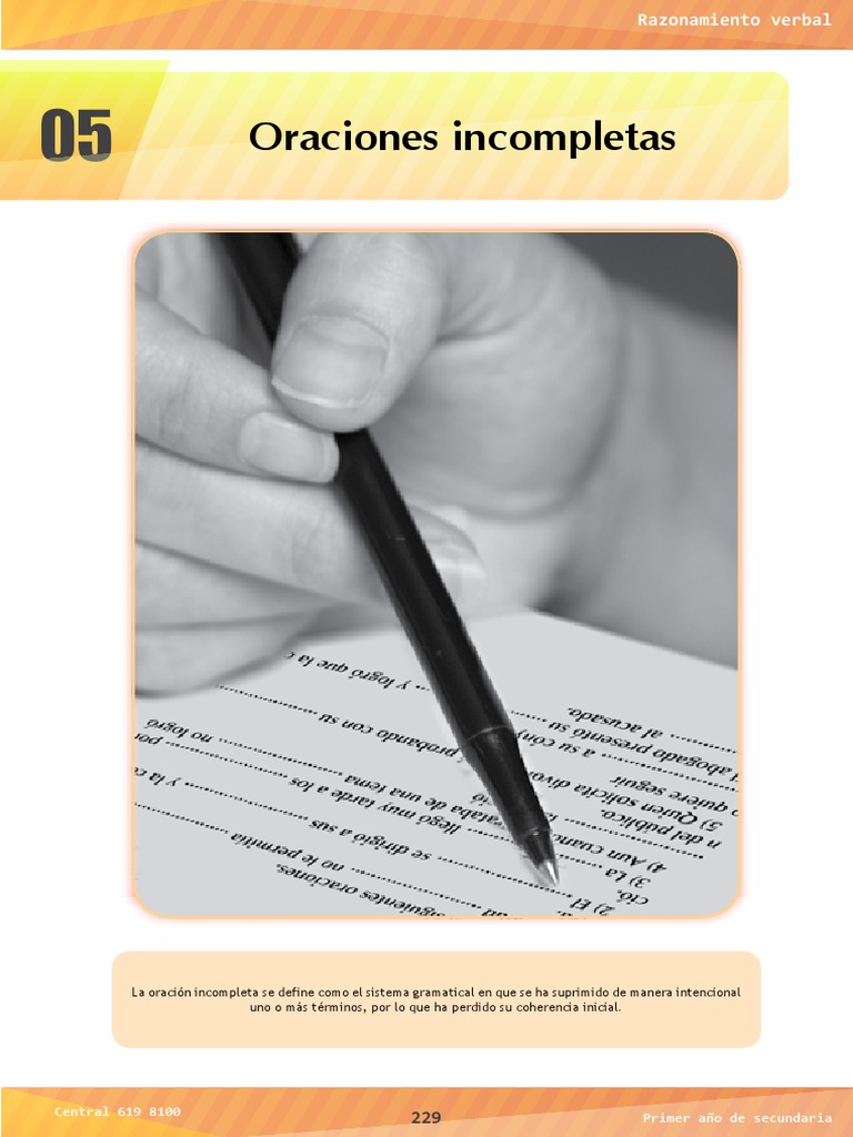 U7 - 05 Oraciones Incompletas | PDF