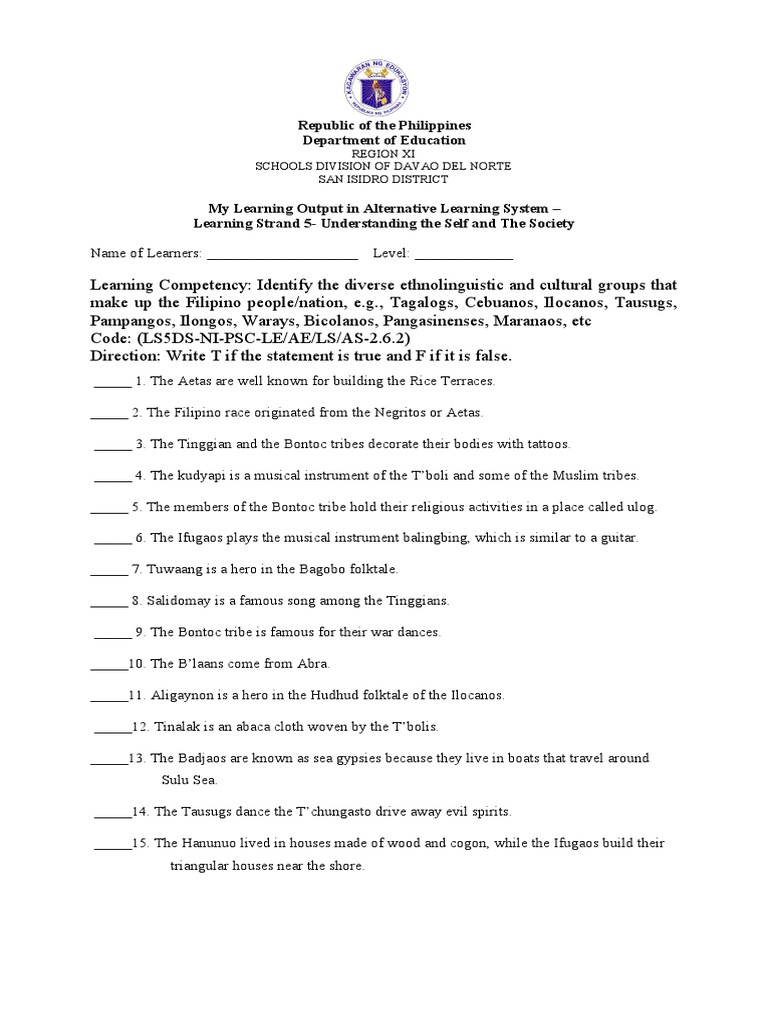 9.My-Learners-Output in ALS - LS-5 | PDF
