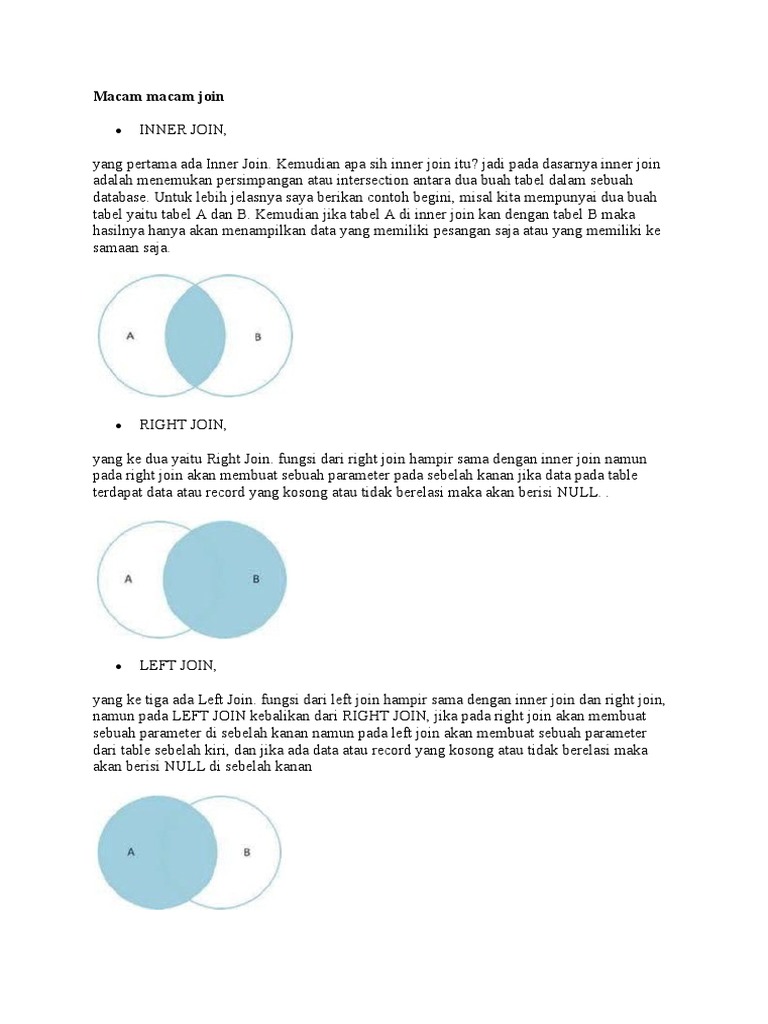 Macam Macam Join | PDF | Karier & Perkembangan | Komputer