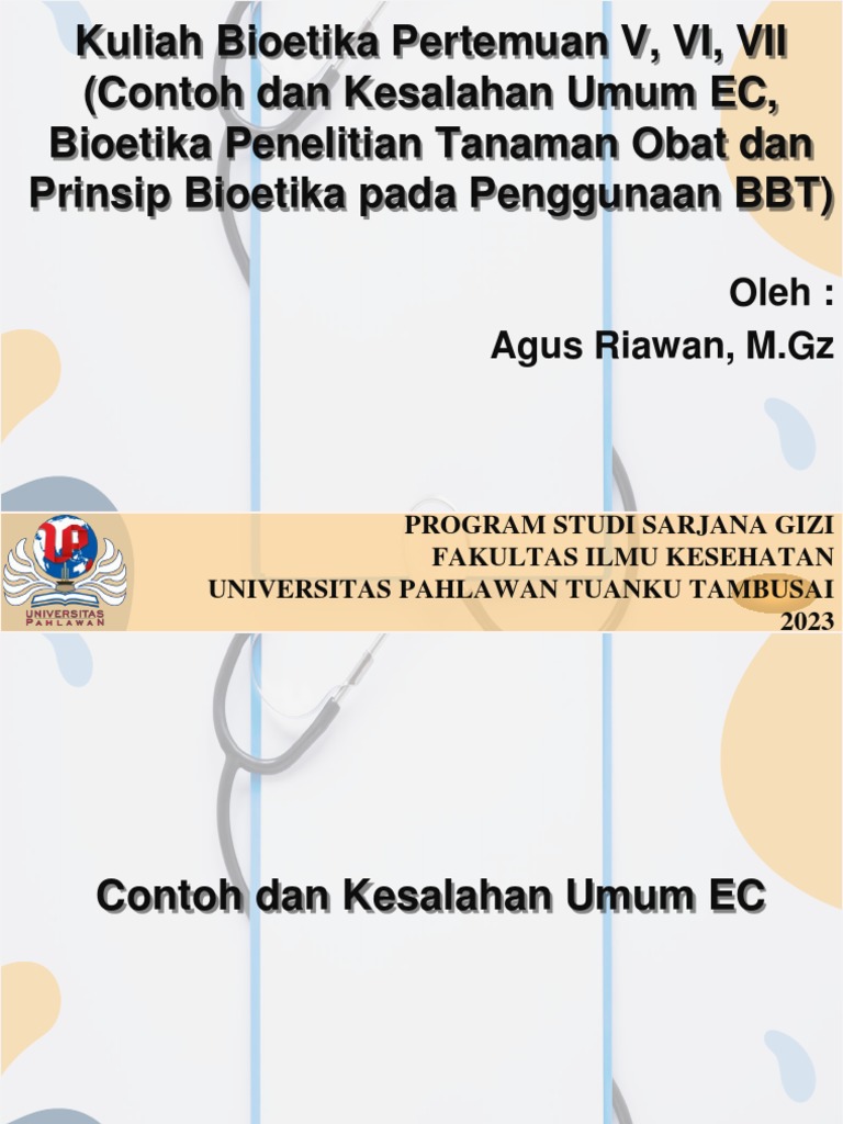 Penelitian Tanaman Obat, BBT dan Contoh EC dan Kesalahan Umum | PDF ...