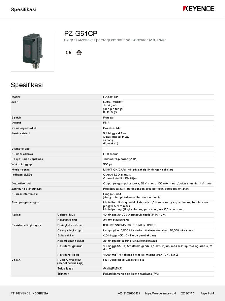 PZ-G61CP Datasheet | PDF