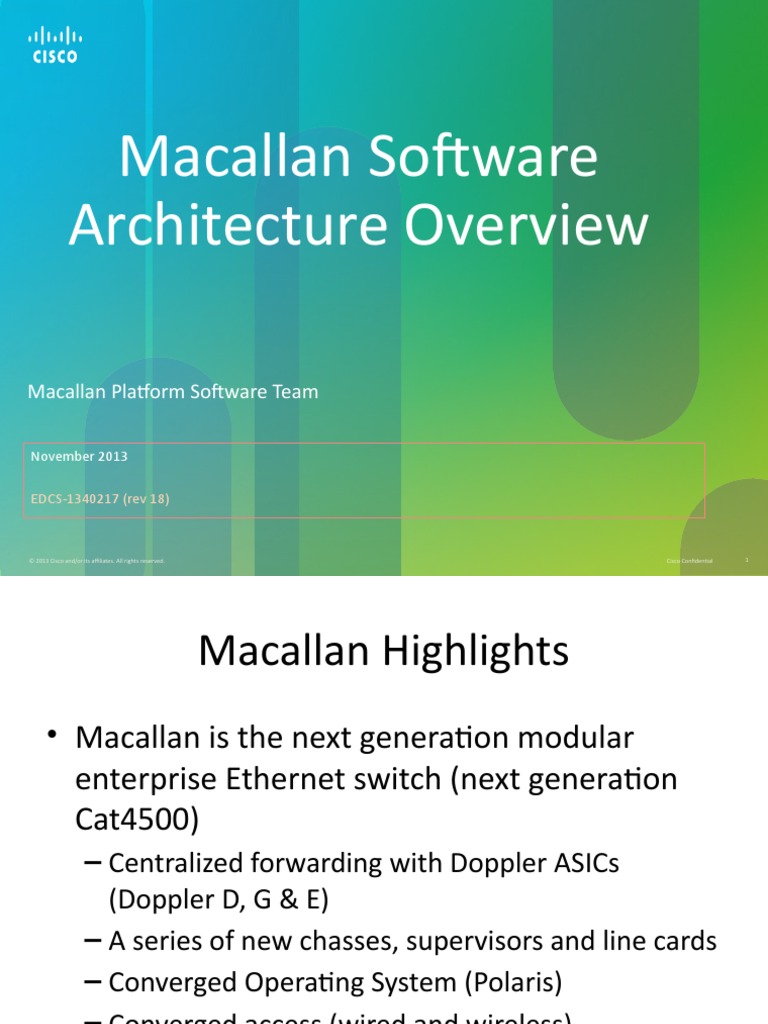 Macallan SW Arch Overview | PDF | Multi Core Processor | Central Processing Unit