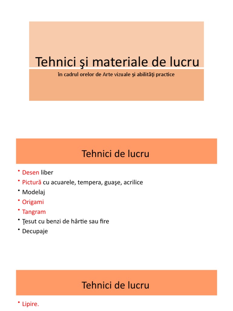 Tehnici Si Mat de Lucru in AVAP | PDF