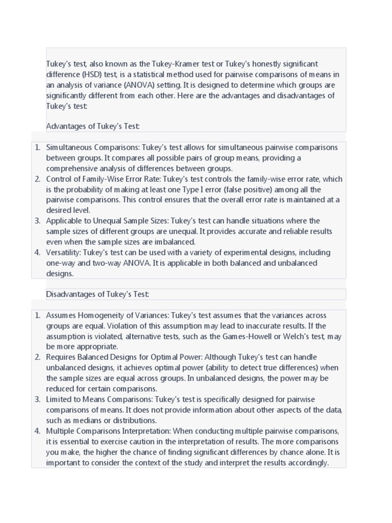 Tuckeys Test | PDF | Analysis Of Variance | Data Collection