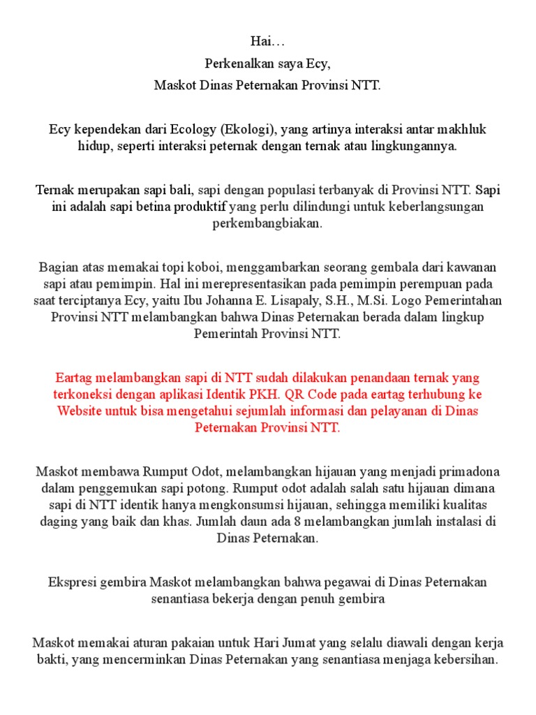 Contoh Narasi Video Maskot | PDF