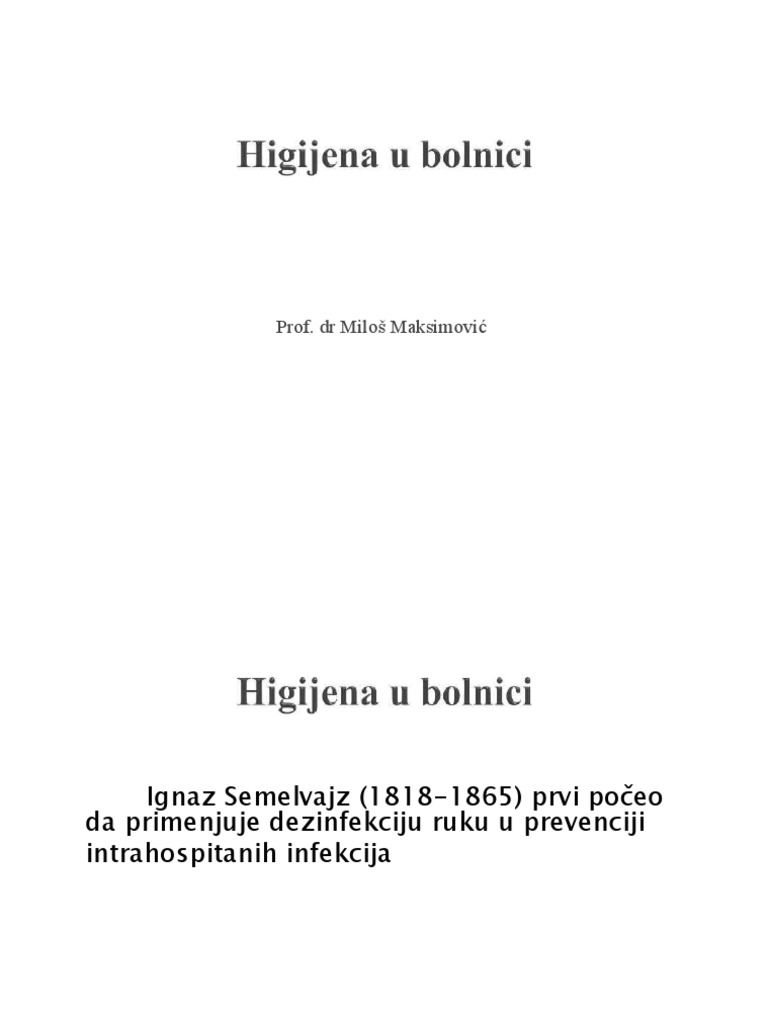 Higijena U Bolnici | PDF
