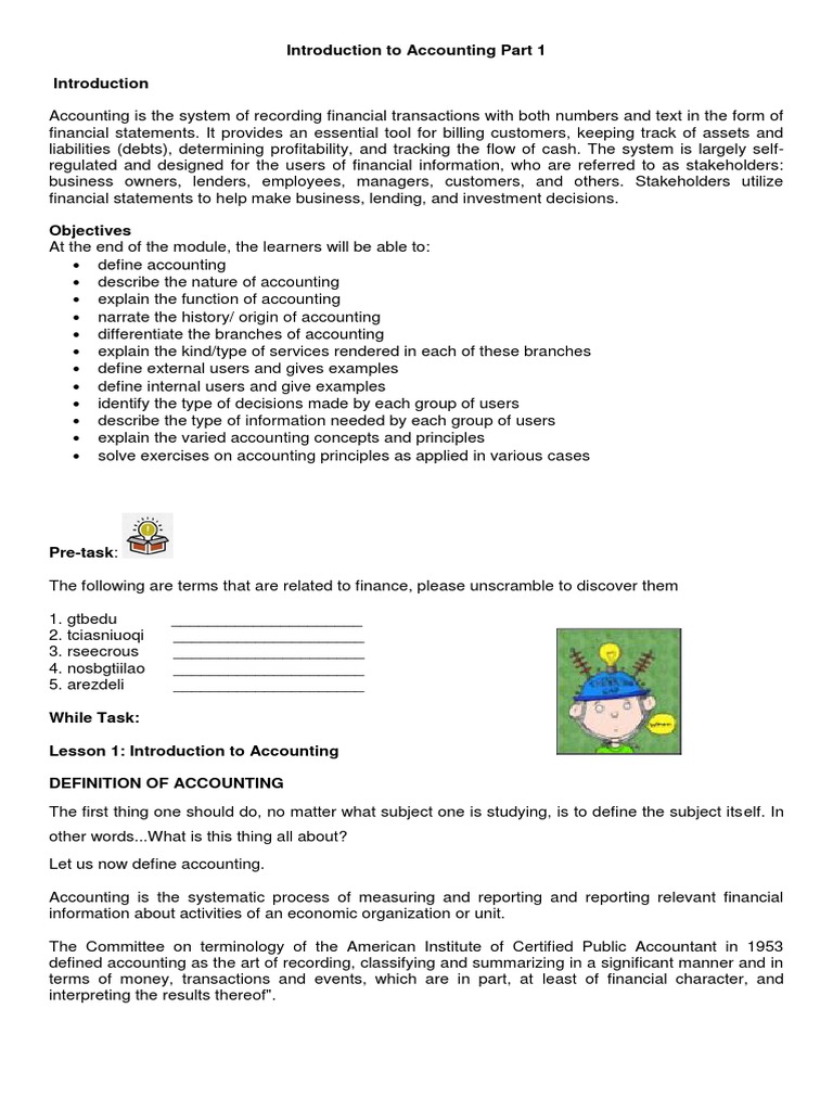 FABM 1 - Introduction To Accounting | PDF