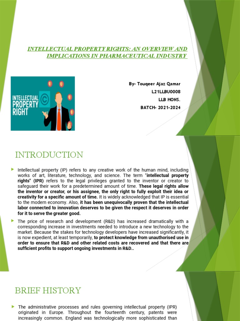 Intellectual Property Rights: An Overview and Implications in ...