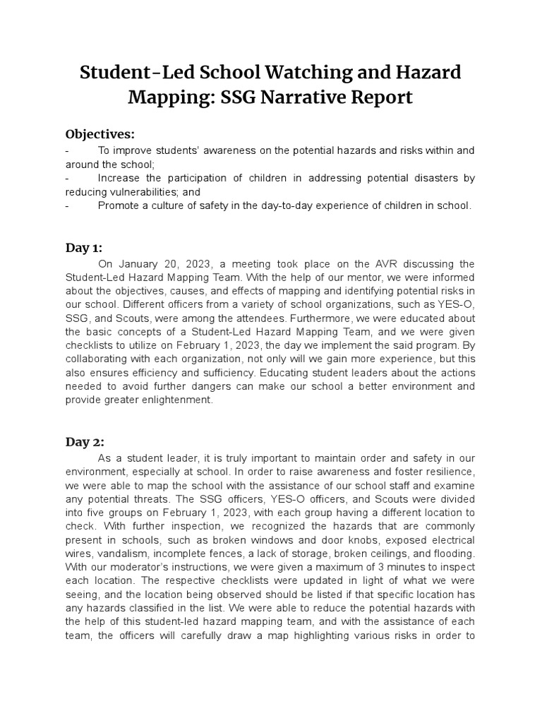 Narrative Report Hazard Mapping | PDF | Hazards | Risk