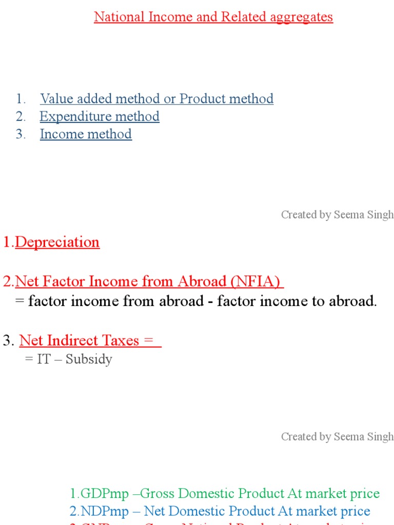 National Income - 1. Value Added Method | PDF | Measures Of National ...