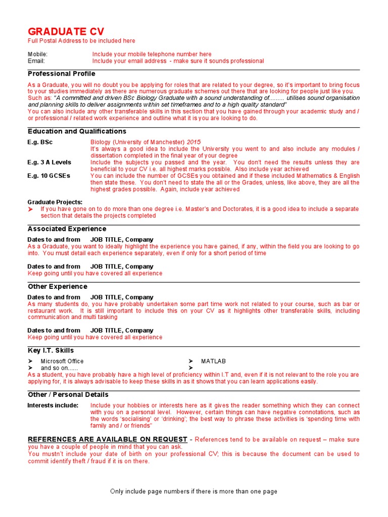 Graduate Student CV Template | PDF
