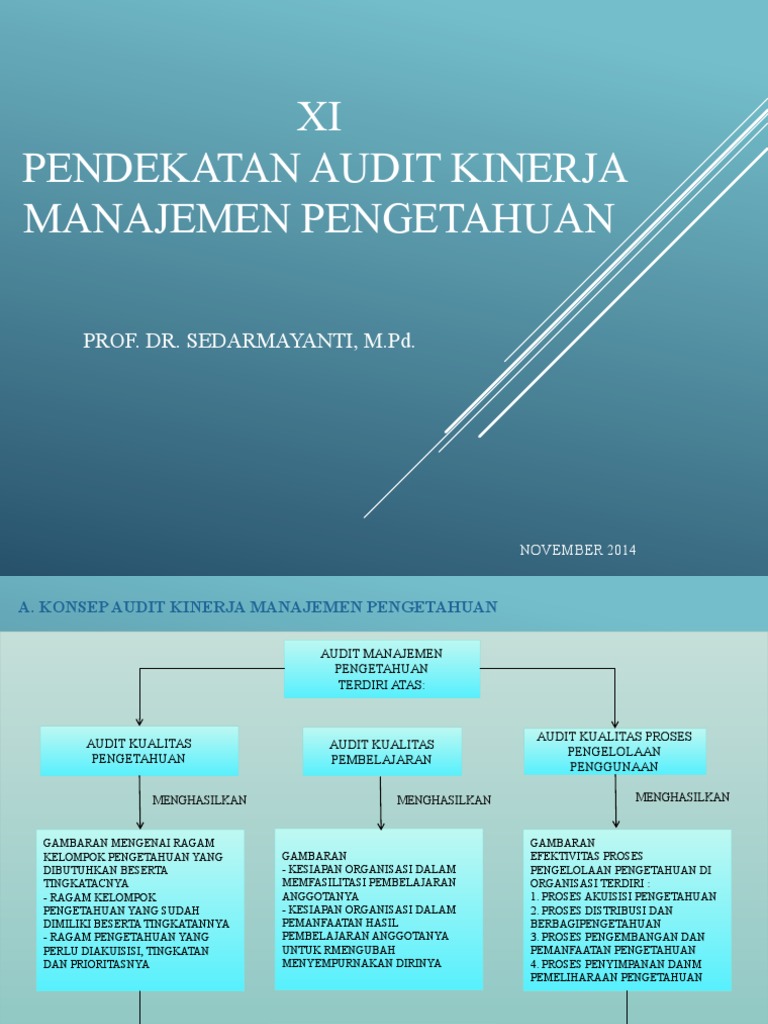 Bab Xi - Pendekatan Audit Kinerja Manajemen Pengetahuan | PDF